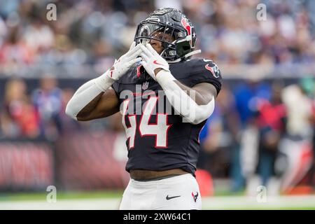 Houston Texans running back British Brooks celebrates after a tackle ...