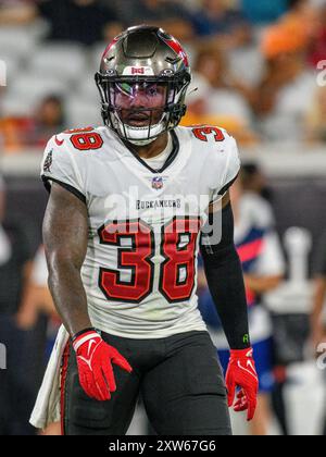 Tampa Bay Buccaneers safety Rashad Wisdom (38) runs to the ball carrier ...