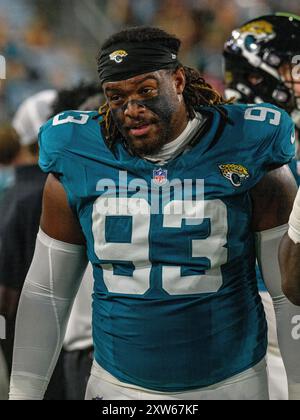 Jacksonville Jaguars defensive tackle Tyler Lacy (93) warms up before ...