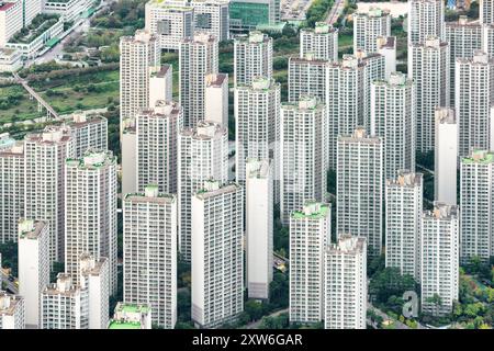 Aerial View of a Residential High Rise Building, Daytime, Modern ...