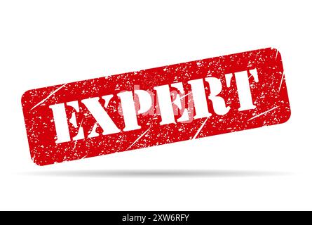 Expert stamp shadow symbol, label sticker sign button, text banner ...