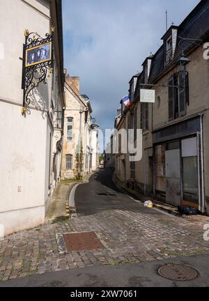 old streetold medieval city of Laon in the north of france Stock Photo ...