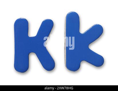 Uppercase and lowercase blue magnetic letter C isolated white Stock ...