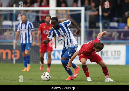 Hartlepool United's Mani Dieseruvwe in action with Gateshead's Ben ...