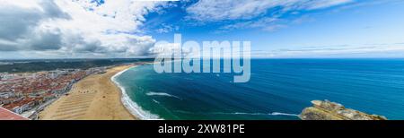 Nazarè, the small Portuguese village, famous for ocean waves that reach ...