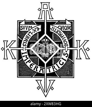 The royal bookplate for Queen Victoria, designed by G. W. Eve, features ...