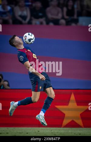 Robert Lewandowski of FC Barcelona in action during the Spanish league ...