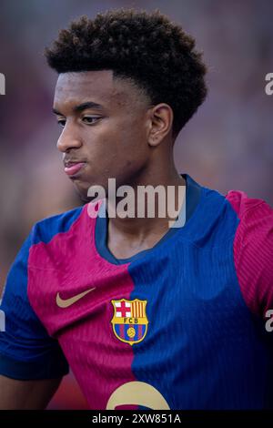 Alejandro Balde of FC Barcelona is seen in action during the La Liga EA ...