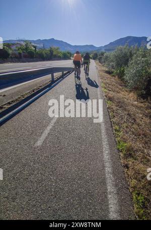 Segregated cycle lane running parallel to a local road. Limited traffic ...