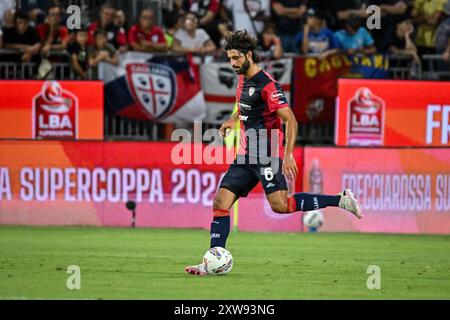 Sebastiano Luperto of Cagliari Calcio is in action during the 29th day ...