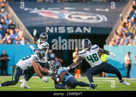 Seattle Seahawks linebacker Tyrice Knight looks on against the Miami ...
