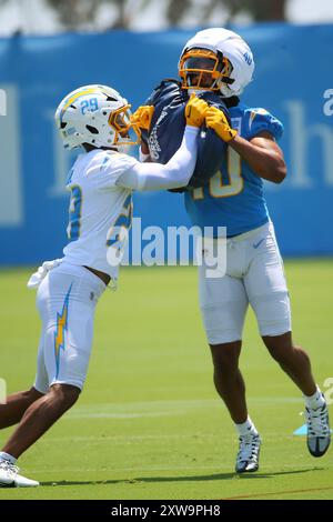 Los Angeles Chargers cornerback Tarheeb Still (29) breaks up a pass ...