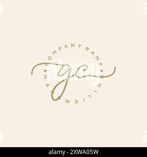 Initial GC Script Letter Logo Creative Typography Vector Template ...