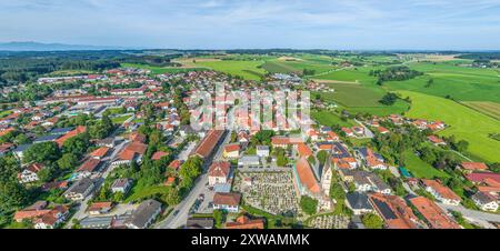 Aerial view of Obing in the Upper Bavarian Chiemgau region Stock Photo ...