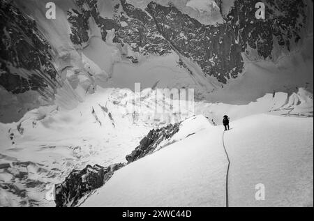 A man climbs the West Rib route on Denali, the highest peak in North ...