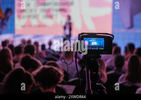 Video equipment for filming the conference and live streaming Stock ...