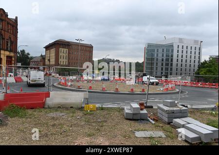 Dutch style roundabout in Sheffield under construction at West Bar ...
