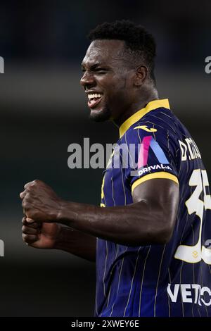 Daniel Mosquera of Hellas Verona FC scores a goal during Hellas Verona ...