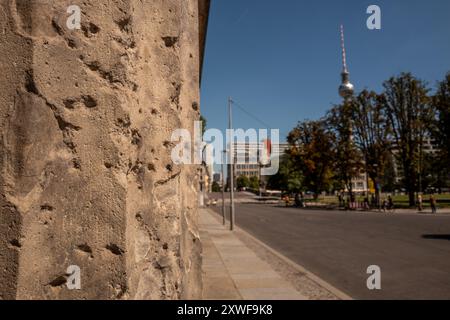 Berlin, August 12th 2024: Bullet holes from World War II in the Doric ...