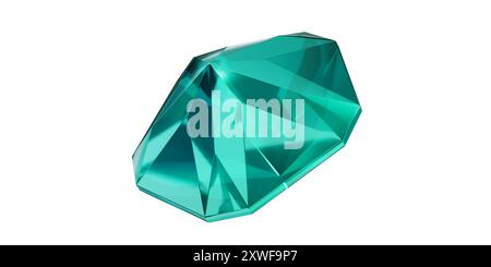 Aquamarine Gem on transparent background, turquoise gemstone diamond ...