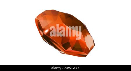 Amber Gem on transparent background, orange gemstone diamond isolated ...