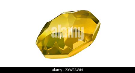 Topaz Gem on transparent background, yellow gemstone diamond isolated ...