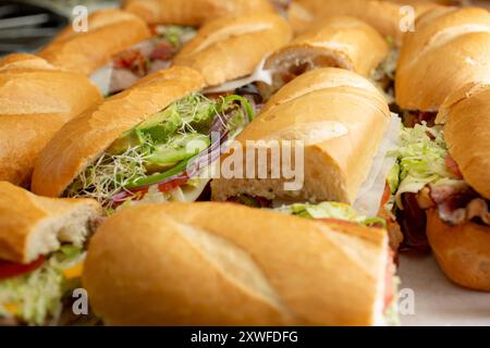 A view of several half sandwiches Stock Photo - Alamy
