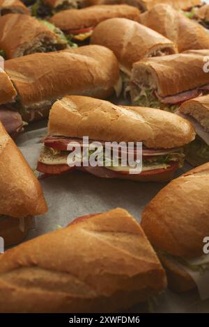 A view of several half sandwiches Stock Photo - Alamy