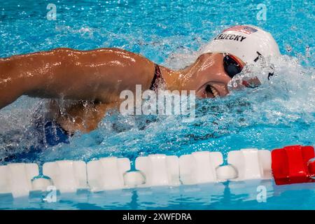 Katie Ledecky (USA) competing in the Women's 800 metre freestyle heat ...