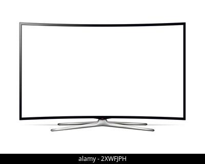 OLED curved TV isolated on white. Vector illustration Stock Vector ...