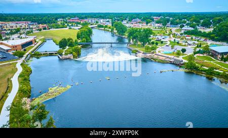 Aerial View of Dangerous Recirculating Current with Pedestrian Bridge ...