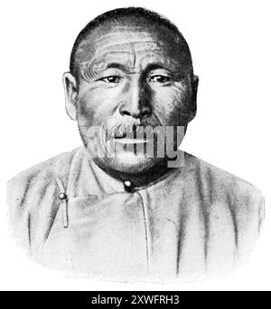 Asian peoples. Portrait of Kara Kalmyk. The Kalmyks are the only ...