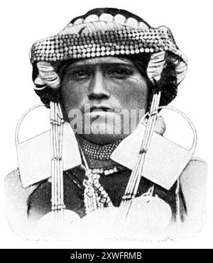 American peoples. Portrait of Mapuche woman. The Mapuche are a group of ...