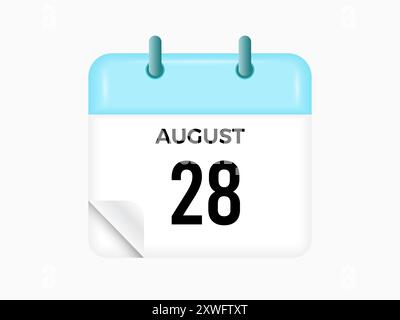 August 28 - calendar and Time planner. Daily Calendar Icon reminder ...
