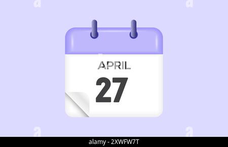 April 27 - calendar and Time planner. Daily Calendar Icon reminder ...