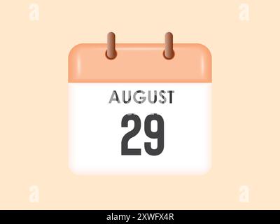 August 29 - calendar and Time planner. Daily Calendar Icon reminder ...