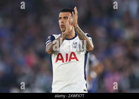 Pedro Porro of Tottenham Hotspur applauds away support before kick off ...