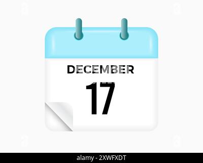 December 17 - calendar and Time planner. Daily Calendar Icon reminder ...