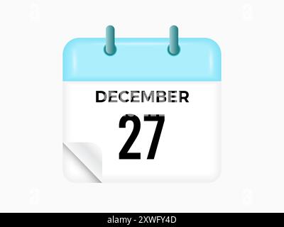 December 27 - calendar and Time planner. Daily Calendar Icon reminder ...