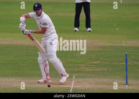 Chester le Street, England, 28 July 2022. Alex Lees batting for Durham ...