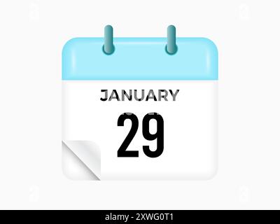 January 29 - calendar and Time planner. Daily Calendar Icon reminder ...
