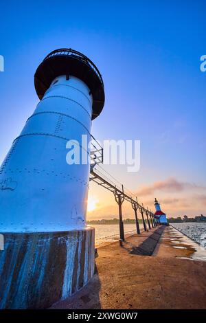 Lighthouses at Benton Harbor, St. Joseph, Michigan Stock Photo - Alamy