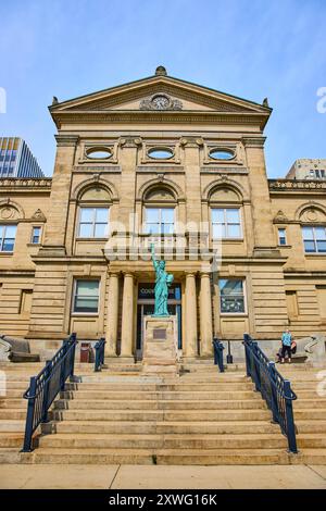St. Joseph Courthouse with Statue of Liberty Replica Eye-Level View ...