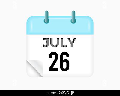 July 26 - calendar and Time planner. Daily Calendar Icon reminder ...