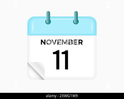 November 11 - calendar and Time planner. Daily Calendar Icon reminder ...