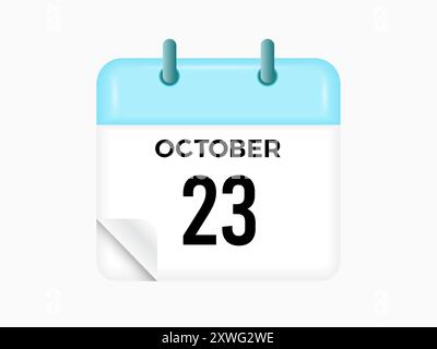 October 23 - calendar and Time planner. Daily Calendar Icon reminder ...