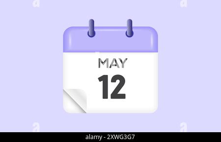May 12 - calendar and Time planner. Daily Calendar Icon reminder ...