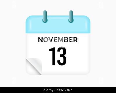 November 13 - calendar and Time planner. Daily Calendar Icon reminder ...