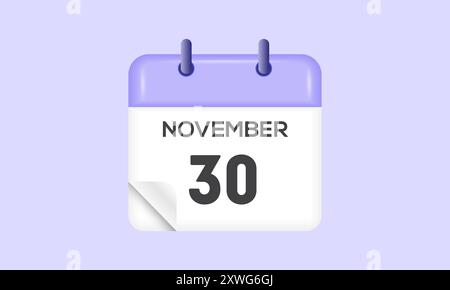 November 30 - calendar and Time planner. Daily Calendar Icon reminder ...