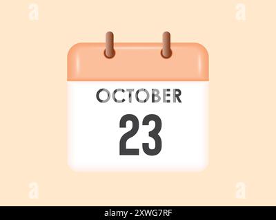 October 23 - calendar and Time planner. Daily Calendar Icon reminder ...